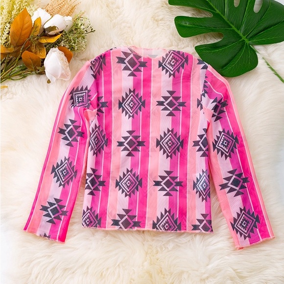 Shirts & Tops | Girls Western Mesh Top | Poshmark